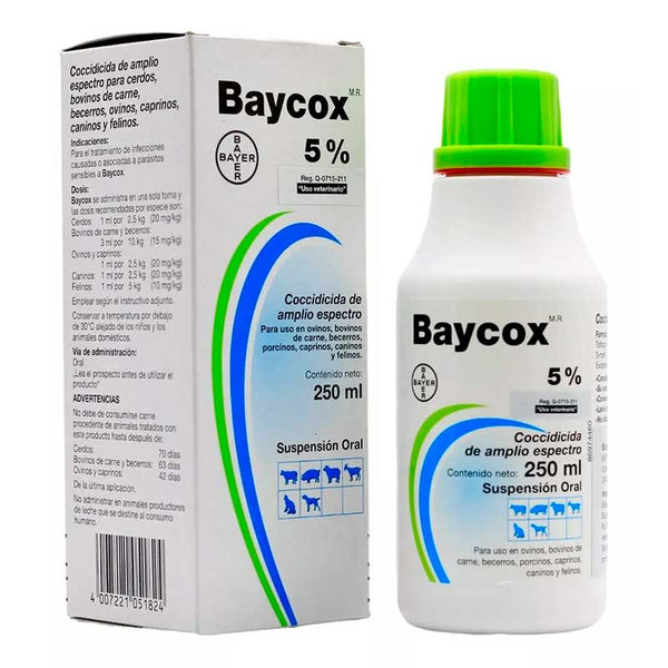 Baycox 5% 250 ml – Robles Veterinaria